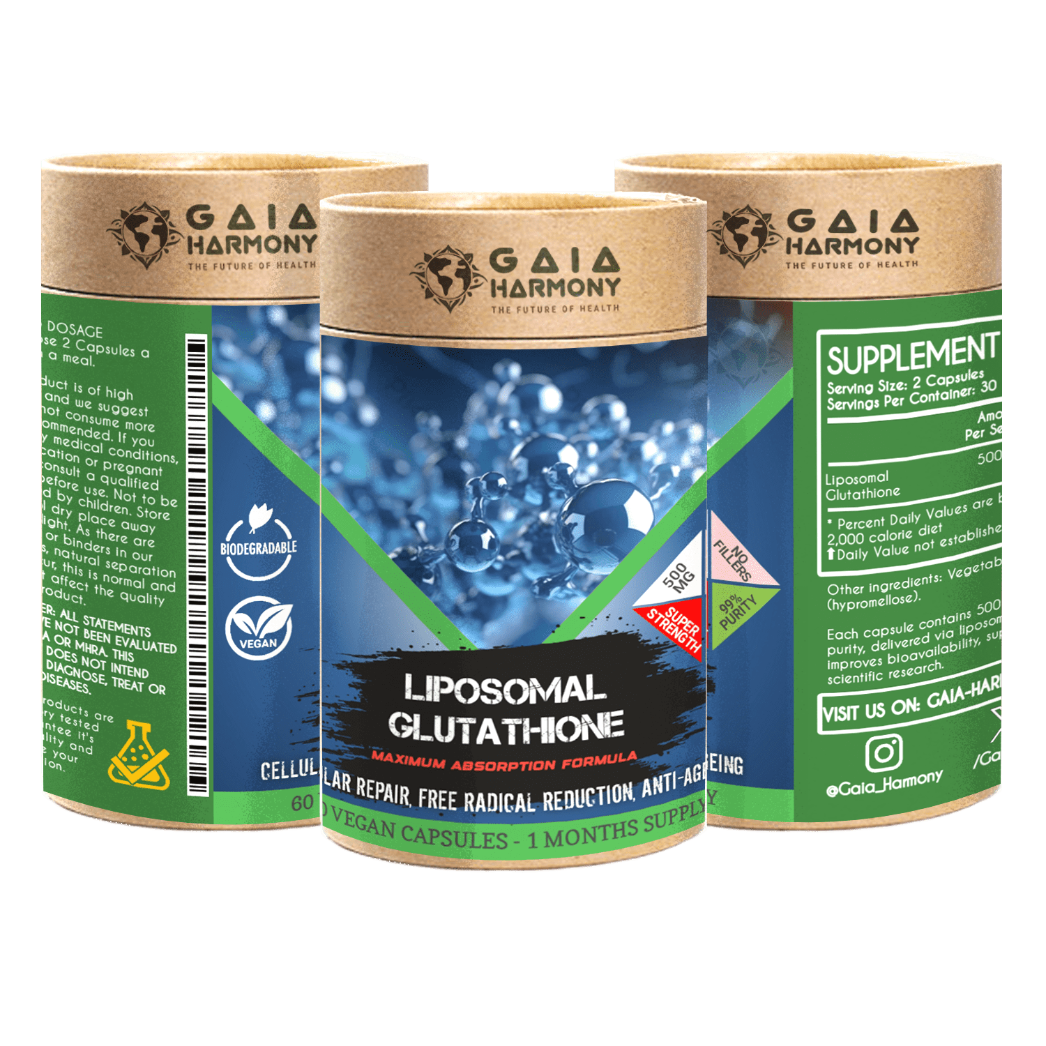 Liposomal Glutathione 500mg – Gaia Harmony